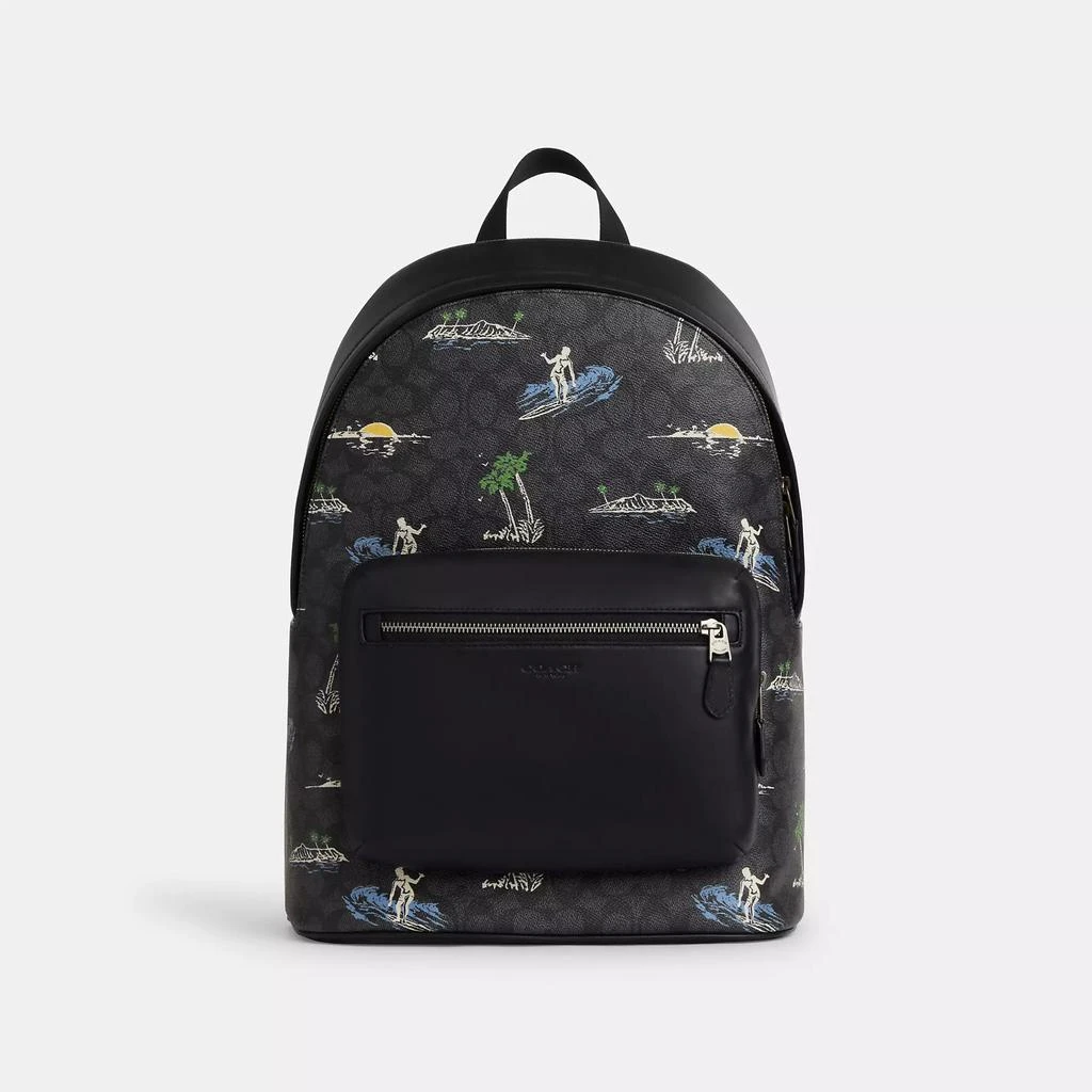 Coach West Backpack In Signature Canvas With Surf Print - Backpacks ...