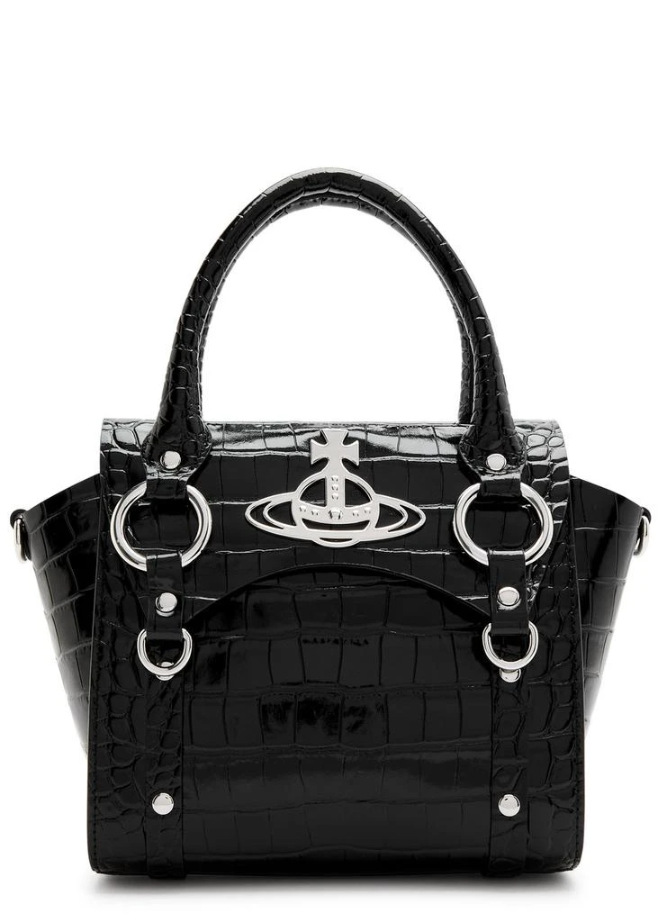 VIVIENNE WESTWOOD Betty small crocodile-effect leather top handle bag - Tote Bags - BeyondStyle