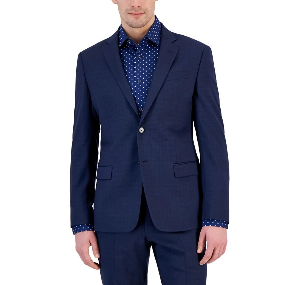 A|X Armani Exchange Armani Exchnage Men's High Blue Solid Suit Jacket ...