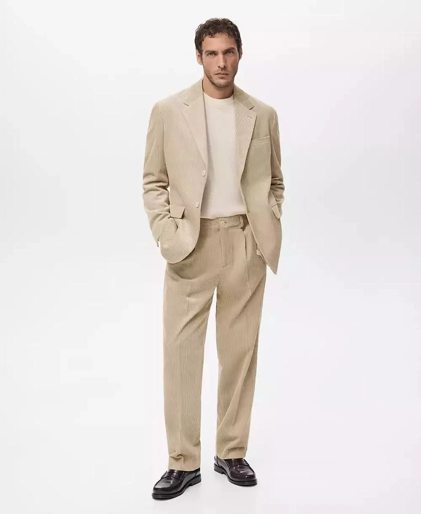 Mango Men's Slim Fit Corduroy Blazer - Suits - Free Shipping - BeyondStyle