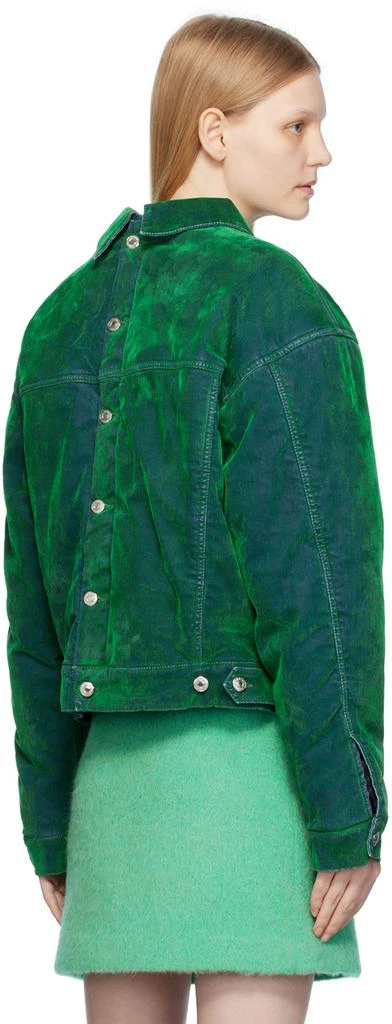 MSGM Green Flocked Denim Jacket - Jackets - BeyondStyle