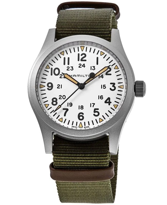 Hamilton Hamilton Khaki Field Mechanical White Dial Fabric Strap Men's ...