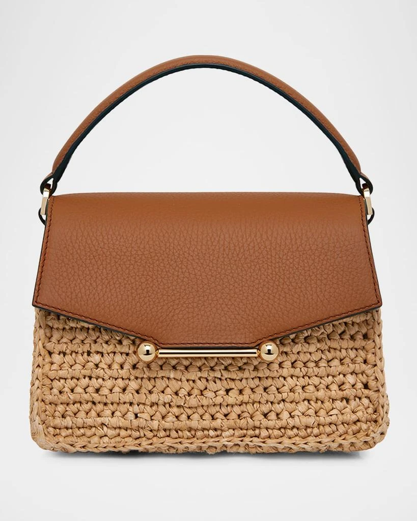 Strathberry Mosaic Nano Raffia & Leather Top-Handle Bag - Tote Bags ...