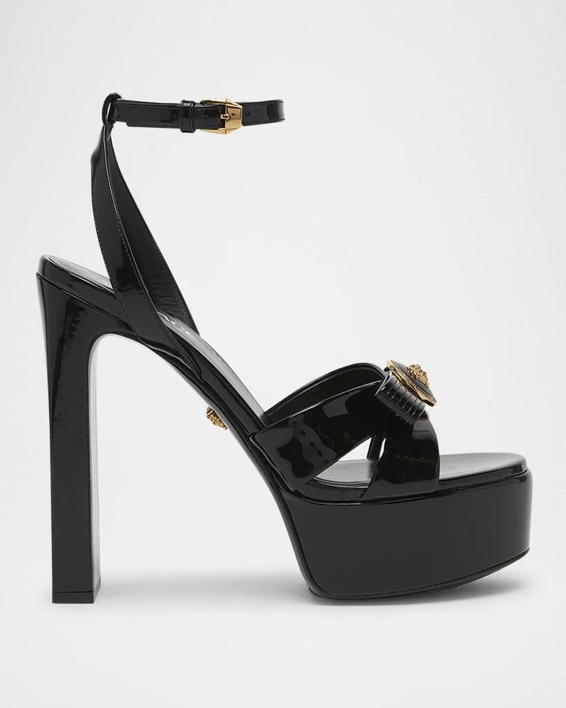 Versace Gianni Patent Bow Platform Sandals - Shoes - Free Shipping ...