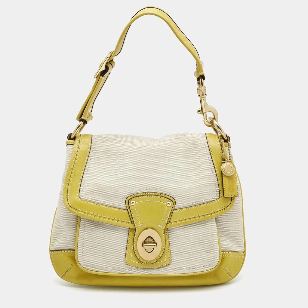 Coach Coach Lime/Cream Canvas and Leather Legacy Ali Hobo - Tote Bags ...