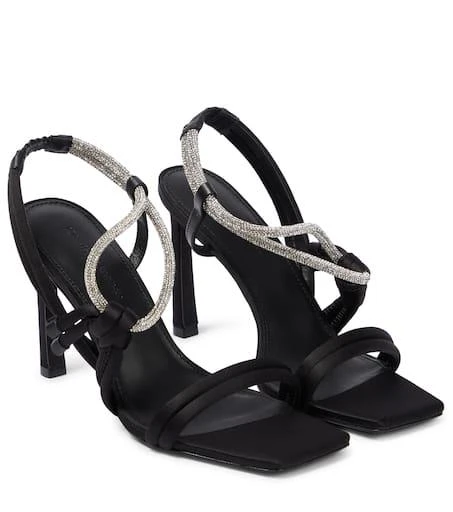 Jonathan Simkhai Cassie embellished satin sandals - Sandals - Free ...