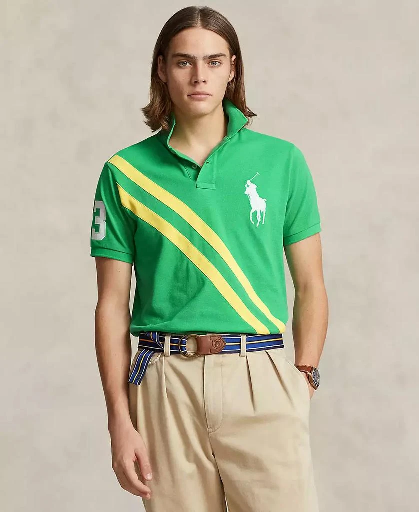 Polo Ralph Lauren Men's Custom Slim Fit Big Pony Mesh Polo Shirt - Polo Shirts - Free Shipping ...
