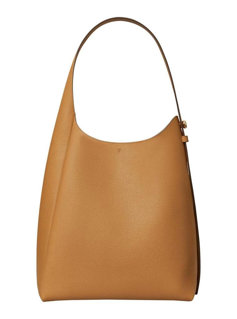 'Rony' Beige Shoulder Bag With Thin Strap And Logo Button In Leather ...