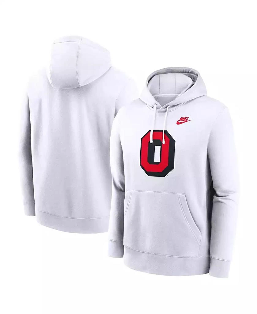 NIKE Men's White Ohio State Buckeyes Legacy Logo Club Fleece Pullover ...