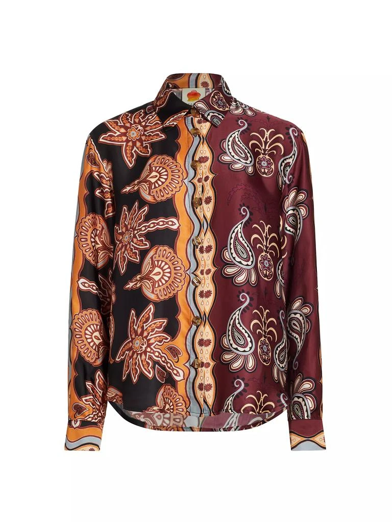 Farm Rio Sweet Mermaids Satin Shirt - Shirts - BeyondStyle