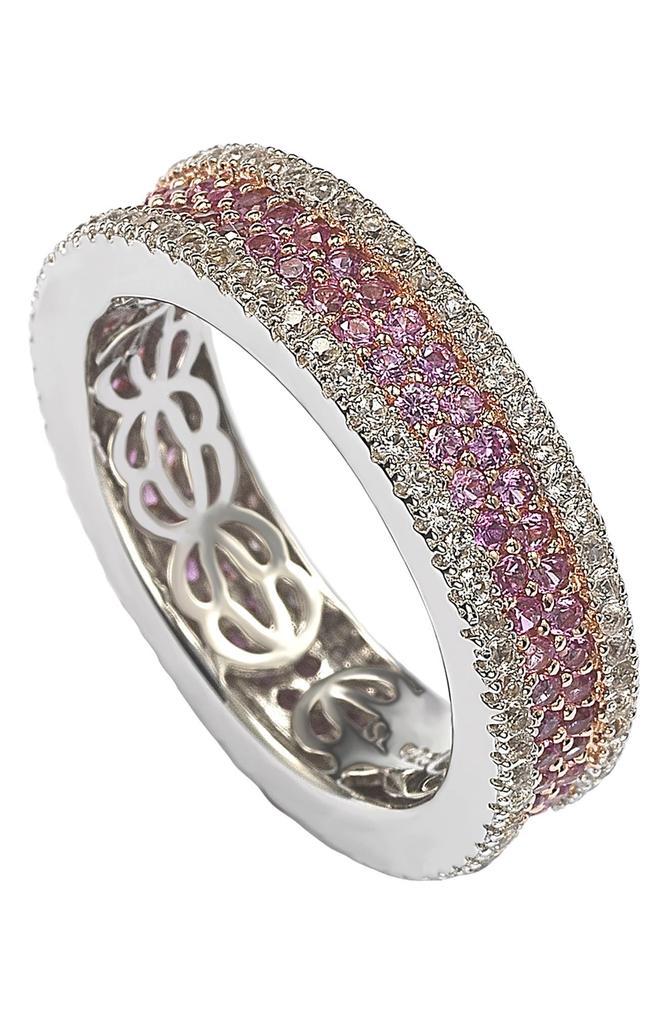 SUZY LEVIAN Sterling Silver Accent Pave Pink Sapphire Eternity Band Ring JEWELRY Free Shipping BeyondStyle