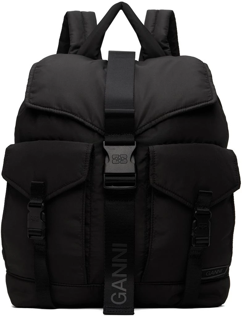 Ganni Black Tech Backpack - Backpacks - BeyondStyle
