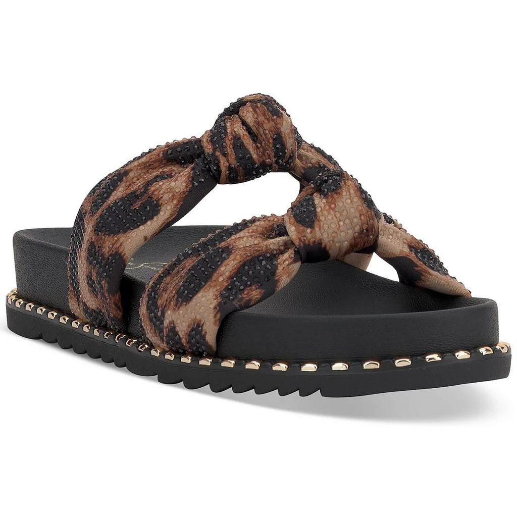 Jessica Simpson Caralyna 2 Womens Leopard Print Embellished Slide ...