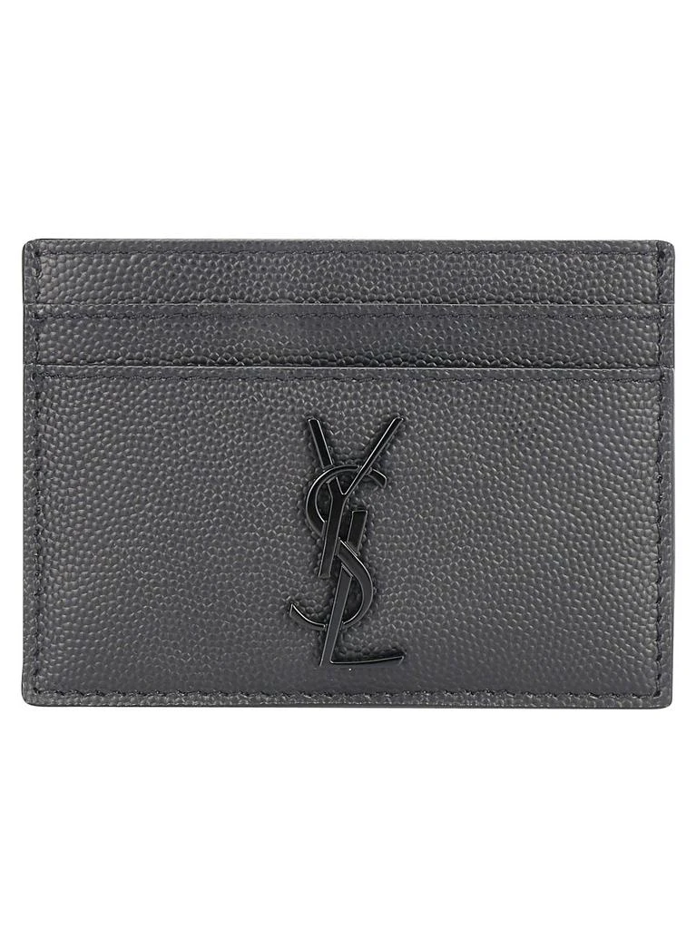 Shop Saint Laurent Cassandre Logo Plaque Card Holder on Sale at ...