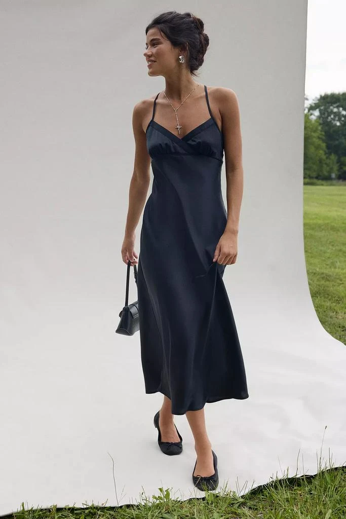 Kimchi Blue Kimchi Blue Slip It On Tie-Back Satin Midi Dress - Dresses ...