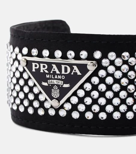 Prada Crystal-embellished logo bracelet - Bracelets - Free Shipping ...