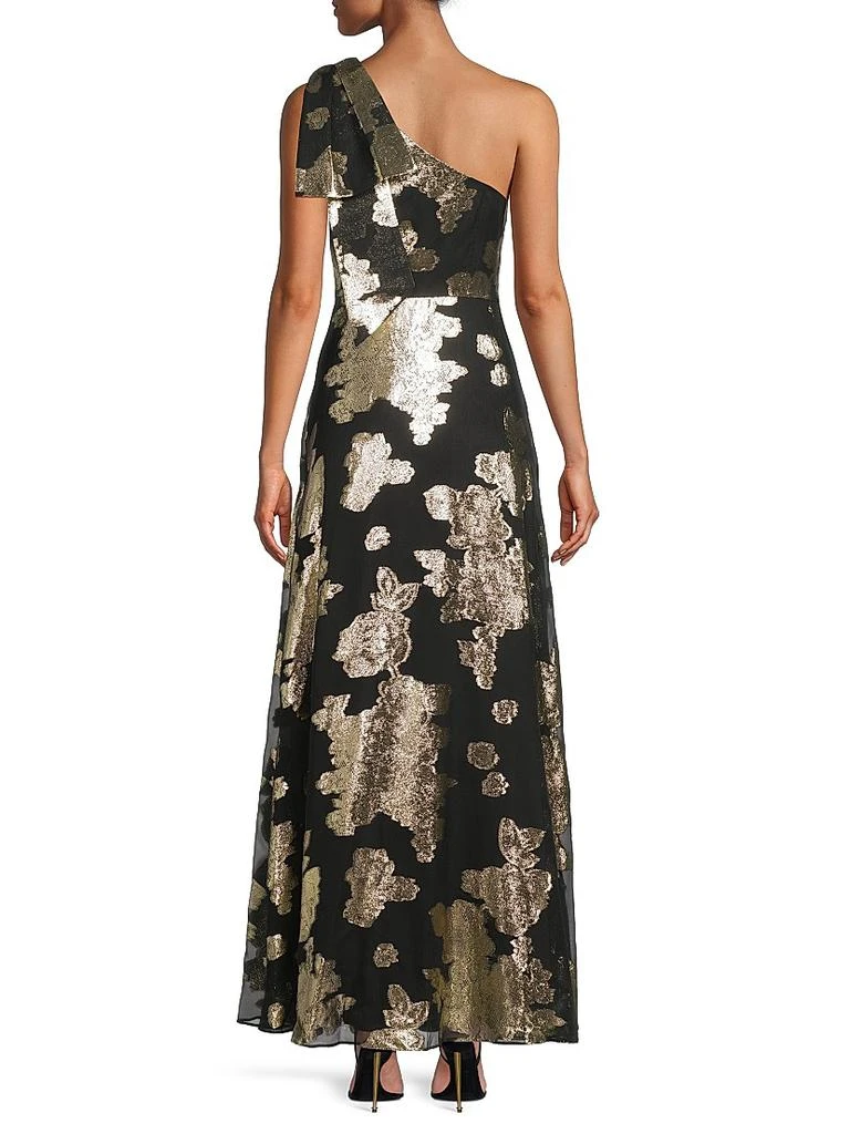 Aidan Mattox Floral Metallic One-Shoulder Gown - Dresses & Skirts ...