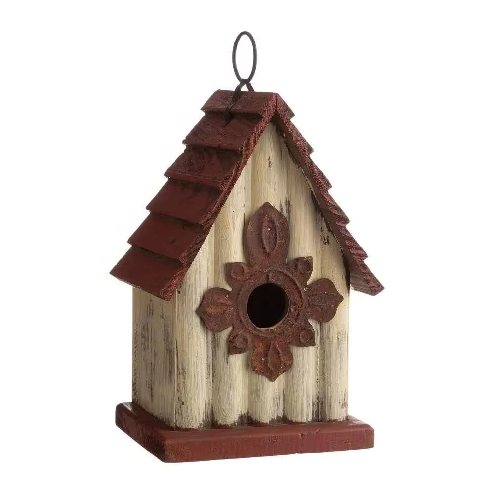 Shop Outdoor A-Frame Solid Wood Bird House with Terracotta Color Slatted Roof on Sale at ...