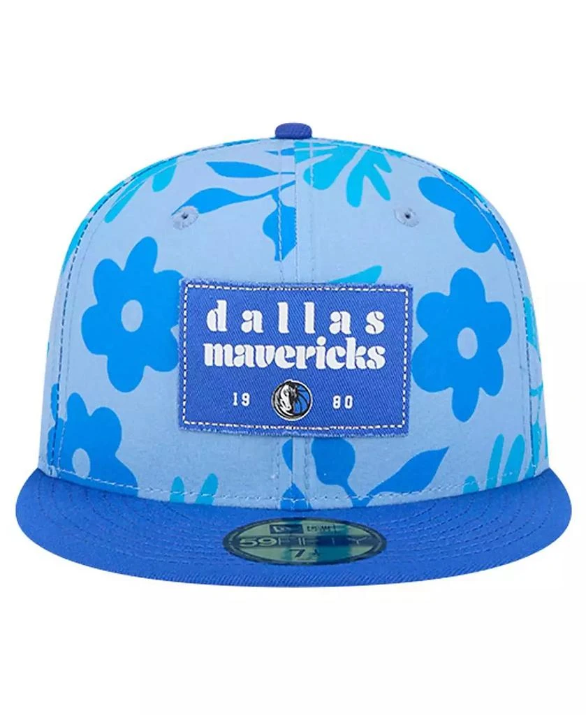 New Era Men's Blue Dallas Mavericks Palm Fronds 2-Tone 59FIFTY Fitted ...