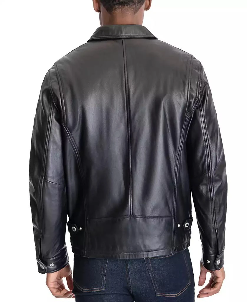 Men's Leather Shirt Collar Jacket, Created for Macy's – On Sale Now ...