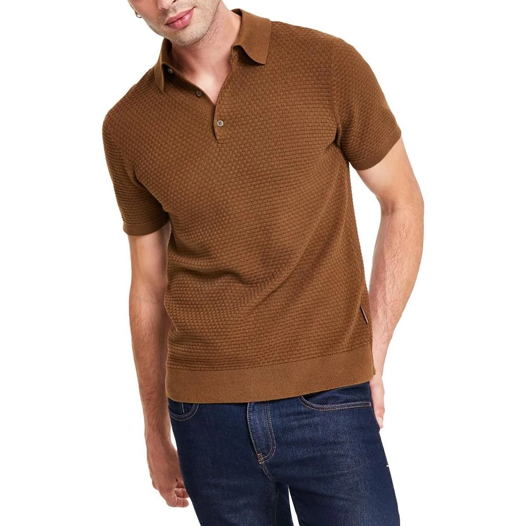 Armani Exchange Mens Textured Knit Polo - Polo Shirts