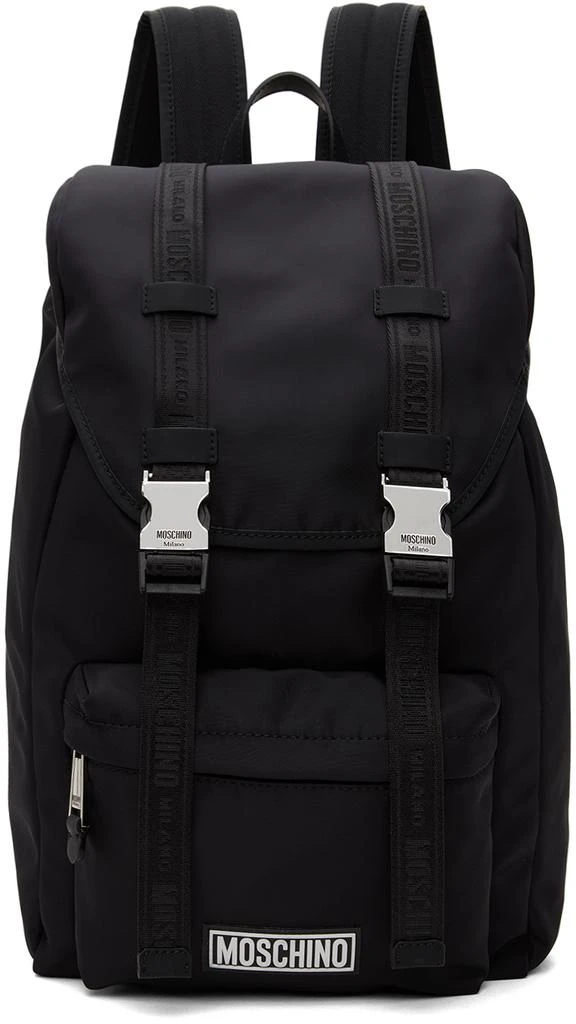 Moschino Black Logo Backpack - Backpacks - BeyondStyle