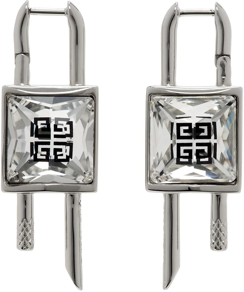 Shop Silver Mini Lock Crystal Earrings on Sale at BeyondStyle – Get 10% ...