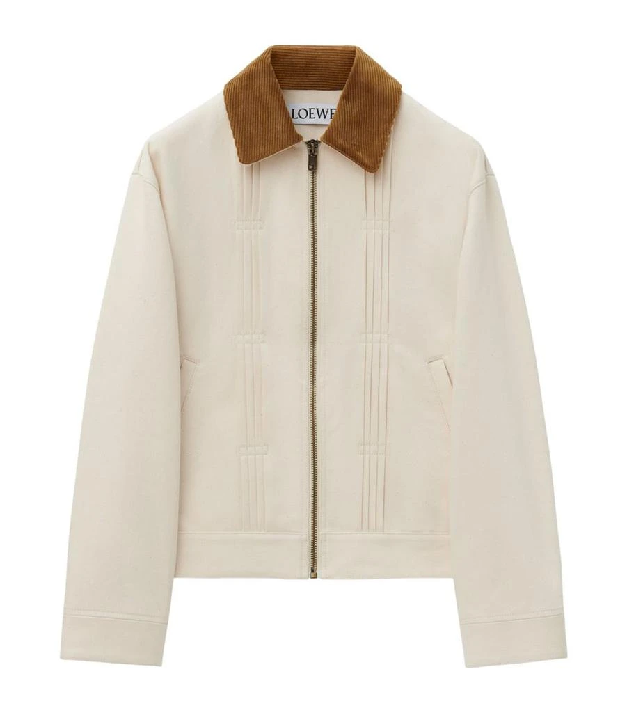 Loewe Denim Leather Patch Jacket - Jackets - BeyondStyle