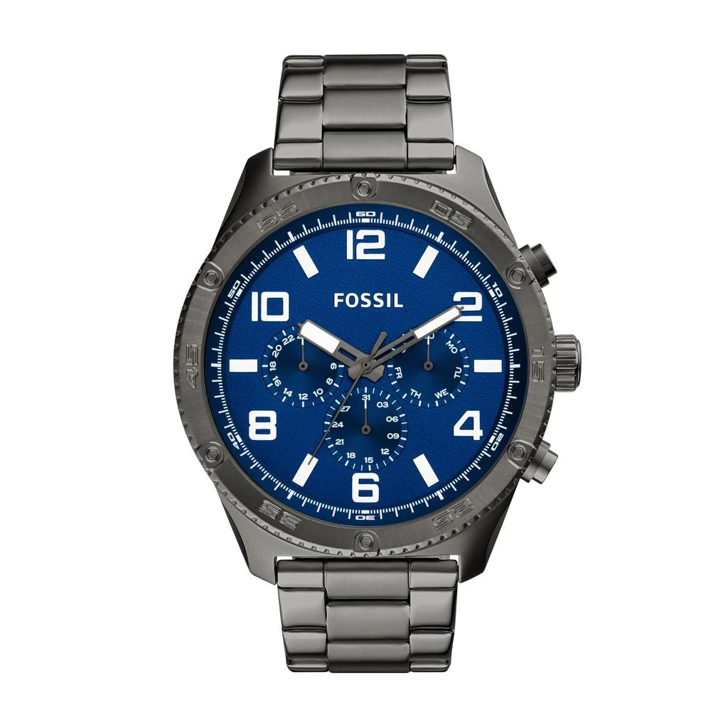 Fossil Men's Brox Multifunction, Smoke Stainless Steel Watch - Men's ...