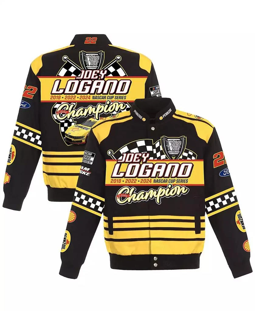 JH Design Men's Black/Yellow Joey Logano 2024 NASCAR Cup Series ...