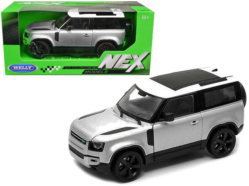 Welly 2020 Land Rover Defender Silver Metallic with White Top "NEX ...