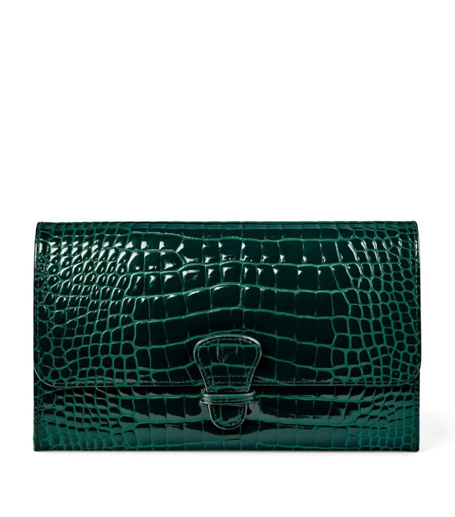 Aspinal of London Croc-Embossed Leather Travel Wallet - Wallets ...