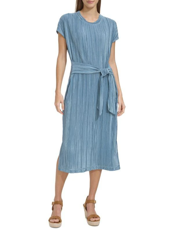 Andrew Marc Sport Plisse Tie Front Midi Dress - Dresses & Skirts ...