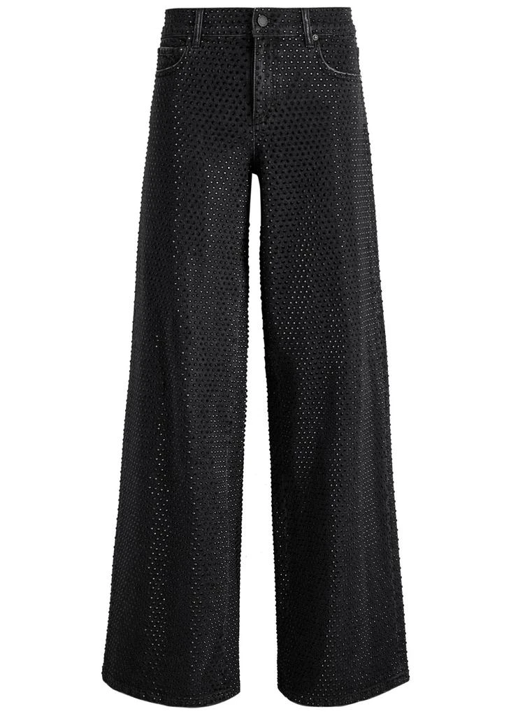 ALICE + OLIVIA Trish crystal-embellished wide-leg jeans - Jeans ...