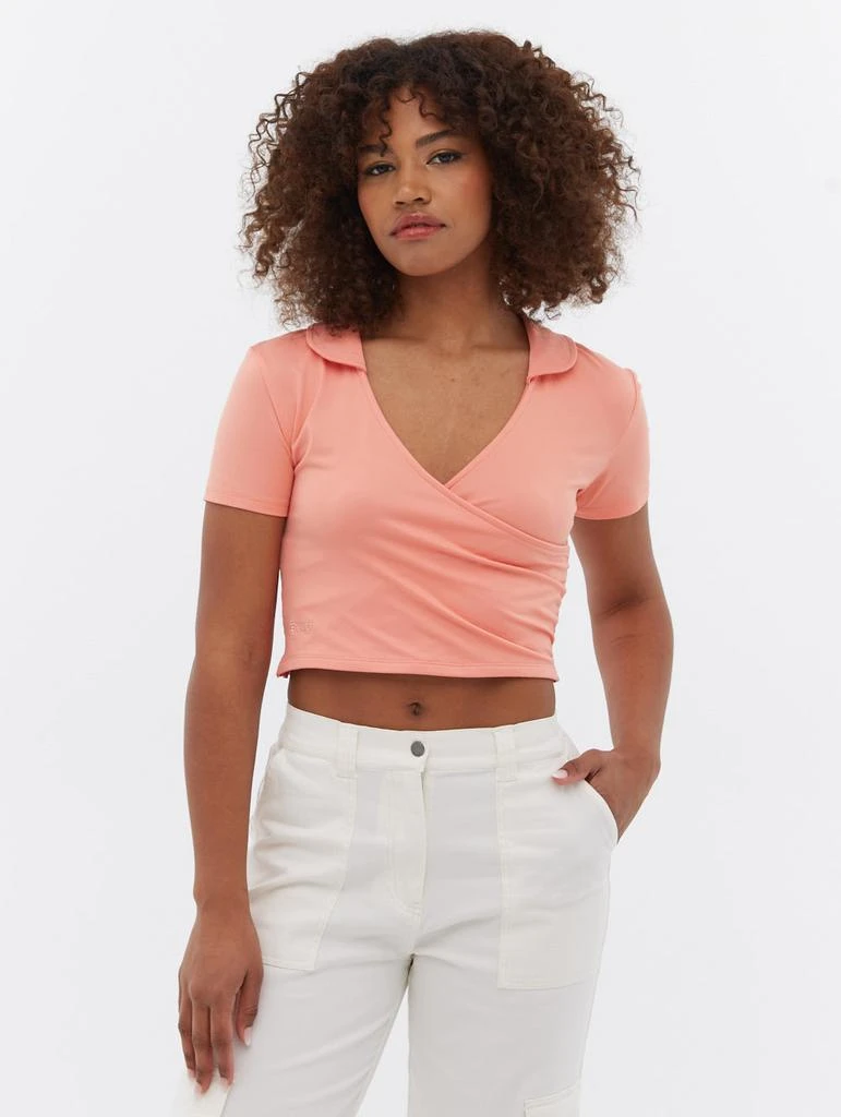 Constance Collared Wrap Crop Top – On Sale Now with Up to 17% Off ...