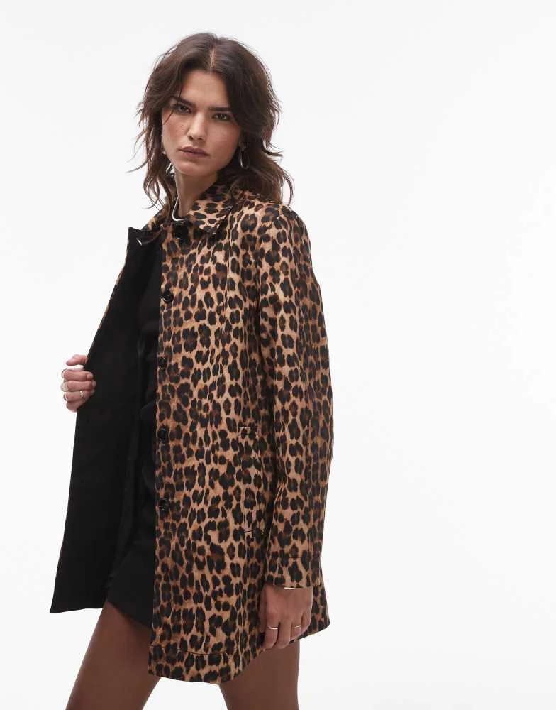 Mango Mango oversized leopard print coat in brown - Coats - Free ...