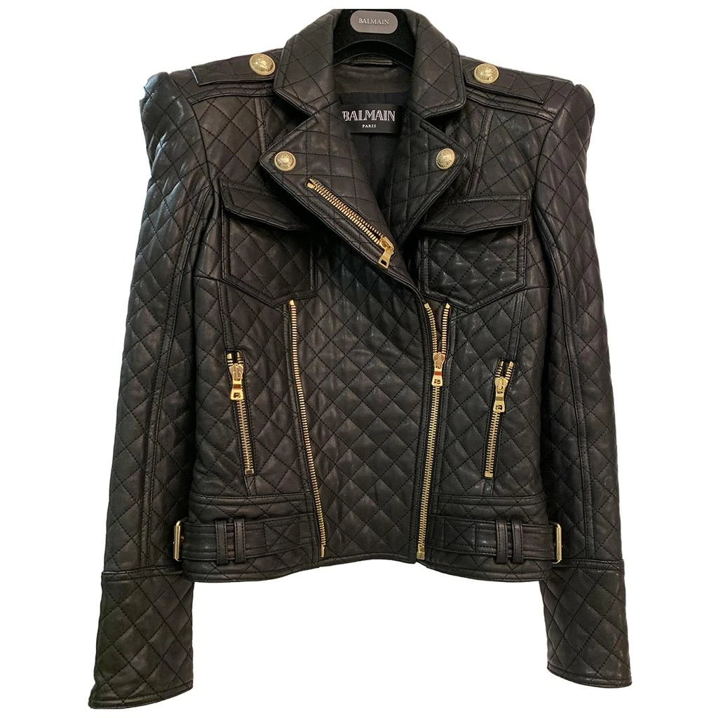 Shop Balmain Leather jacket on Sale at BeyondStyle – Get 37% Off ...