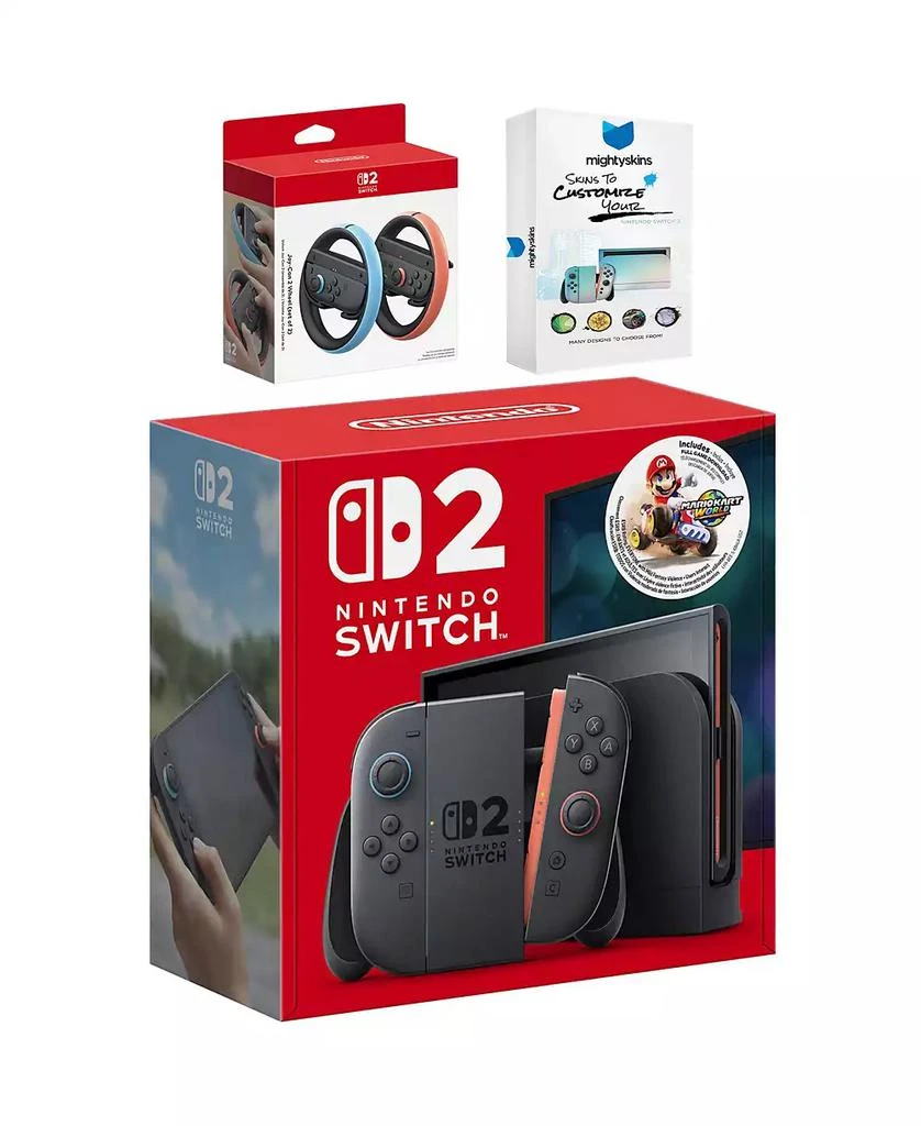 Nintendo Switch 2 Mario Kart World Bundle with Joy Con Wheel and ...