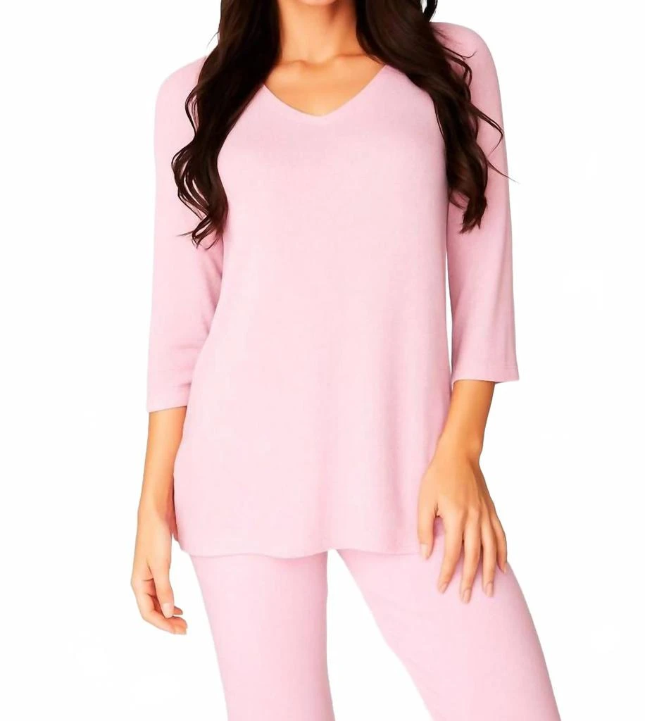 Shop Tatiana Kashmira 3/4 Sleeve Tunic Top In Pink on Sale at ...