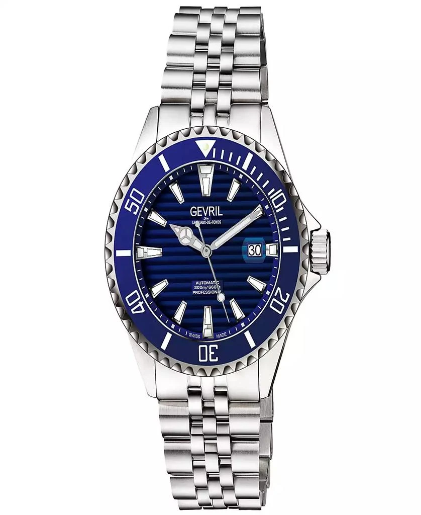 Gevril Men's Chambers Silver-Tone Stainless Steel Watch 43mm - Men's ...