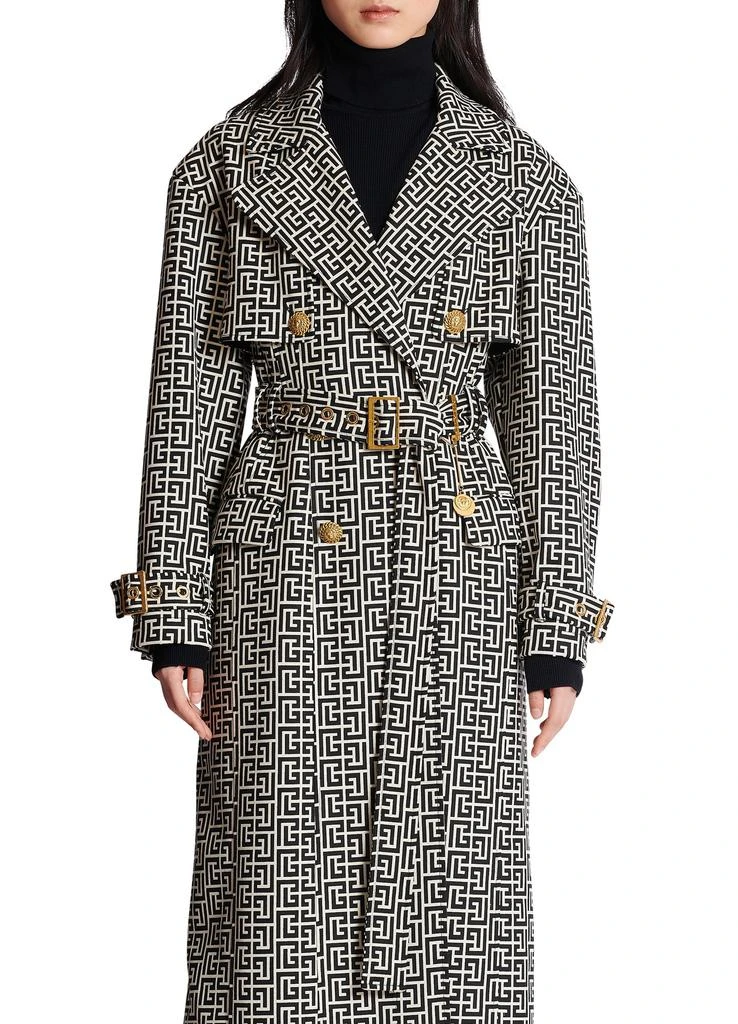 Balmain Monogrammed trench coat - Coats - Free Shipping - BeyondStyle