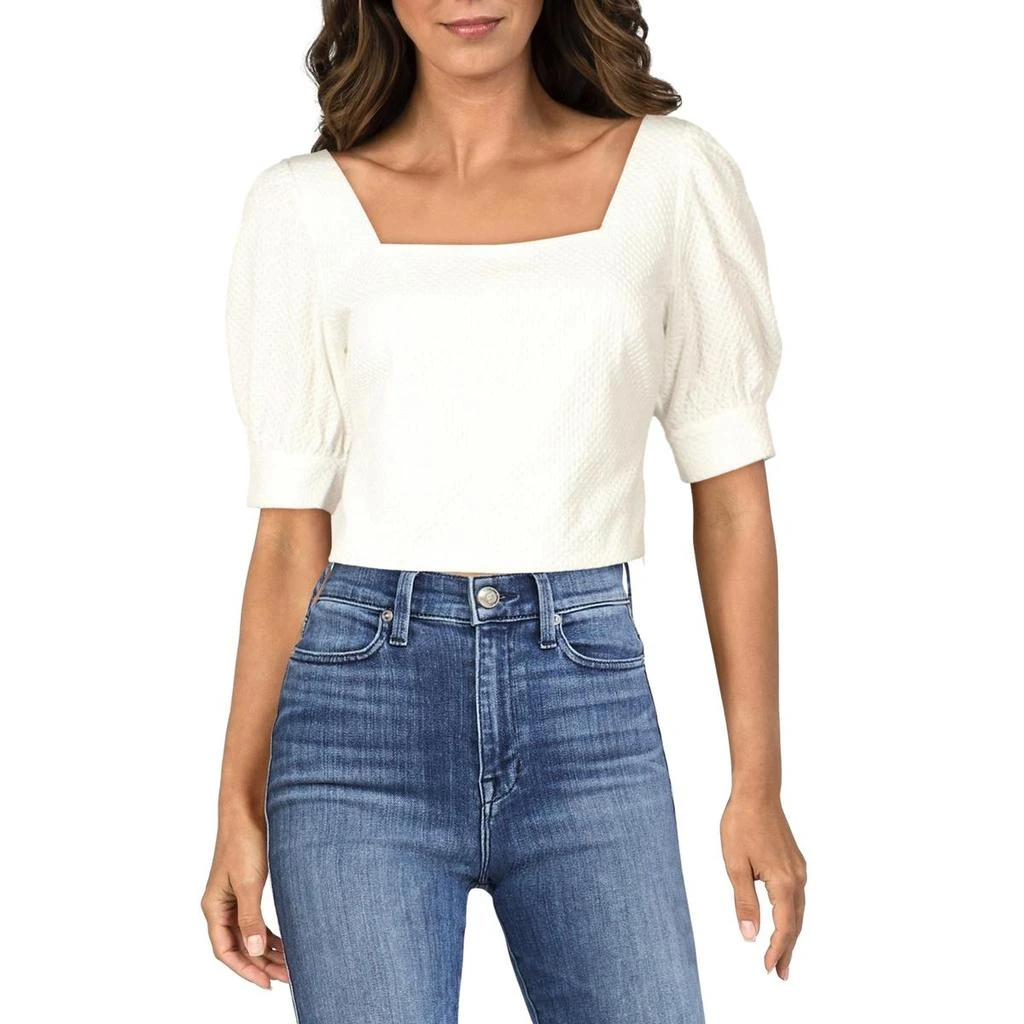 LUCY PARIS Emmy Womens Textured Puff Sleeve Top - Women's Blouses ...