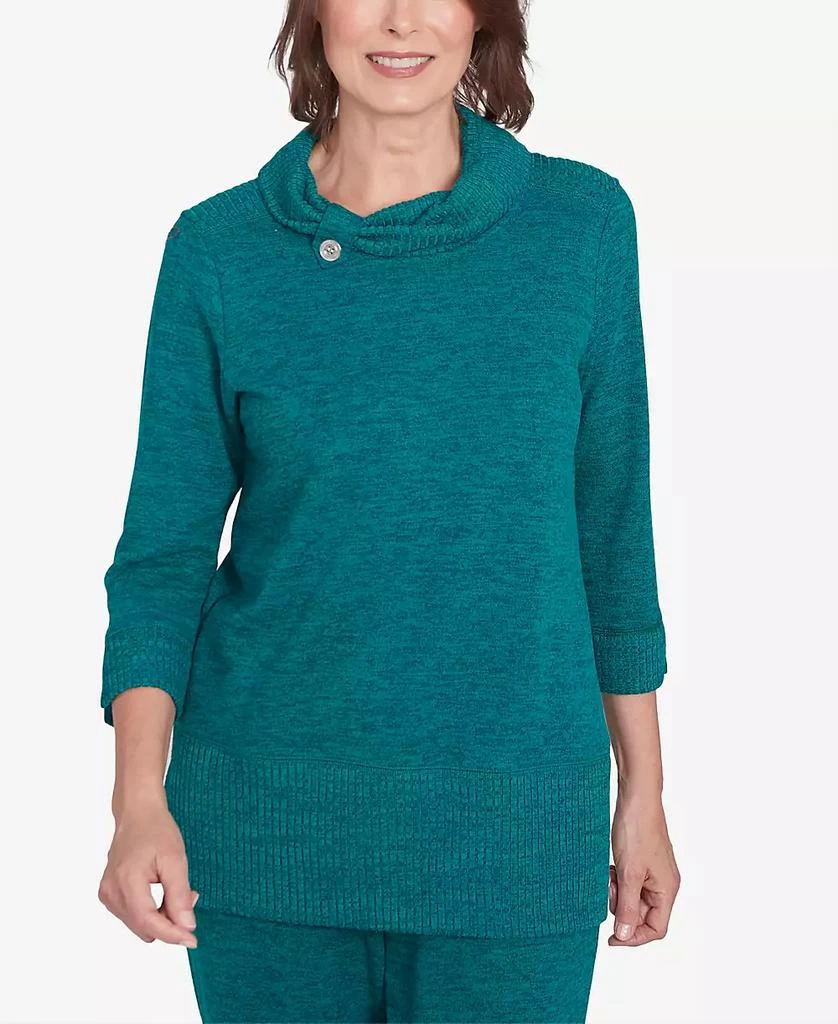 Petite French Quarter Spliced Ribbed Cowl Neck Solid Top – On Sale Now with Up to 36% Off ...