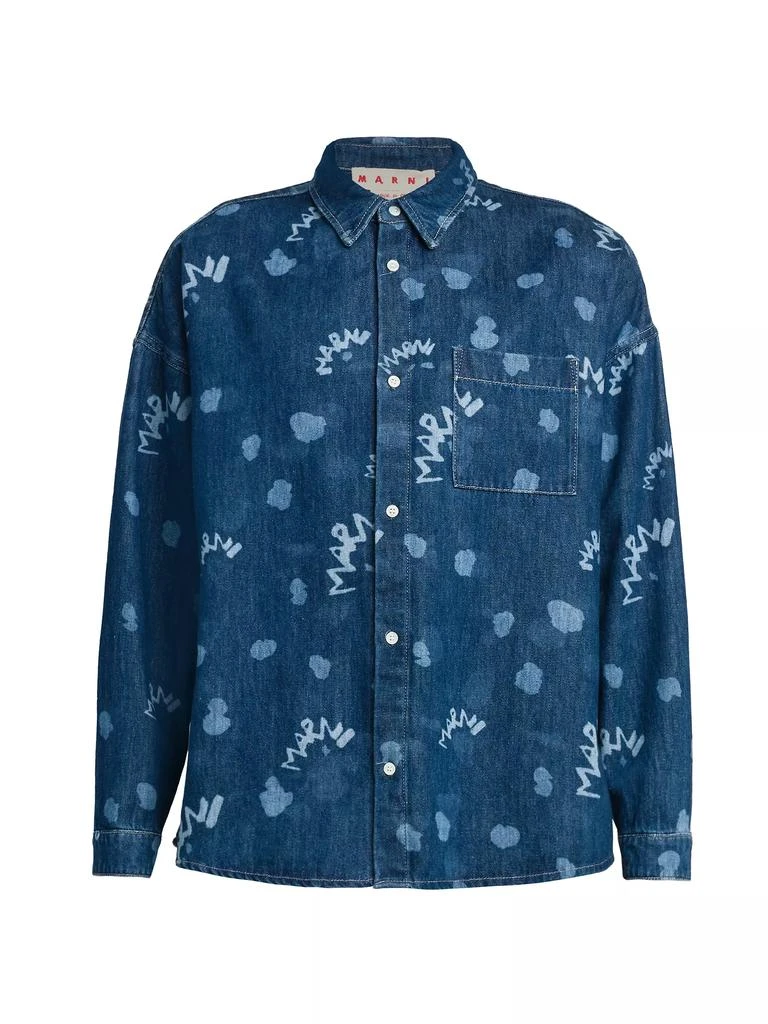 Marni Logo Denim Button-Up Shirt - Jackets - Free Shipping - BeyondStyle
