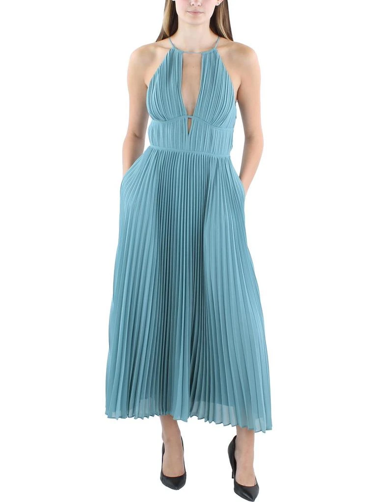 Jonathan Simkhai Carli Womens Shutter Pleat Long Halter Dress - Dresses ...