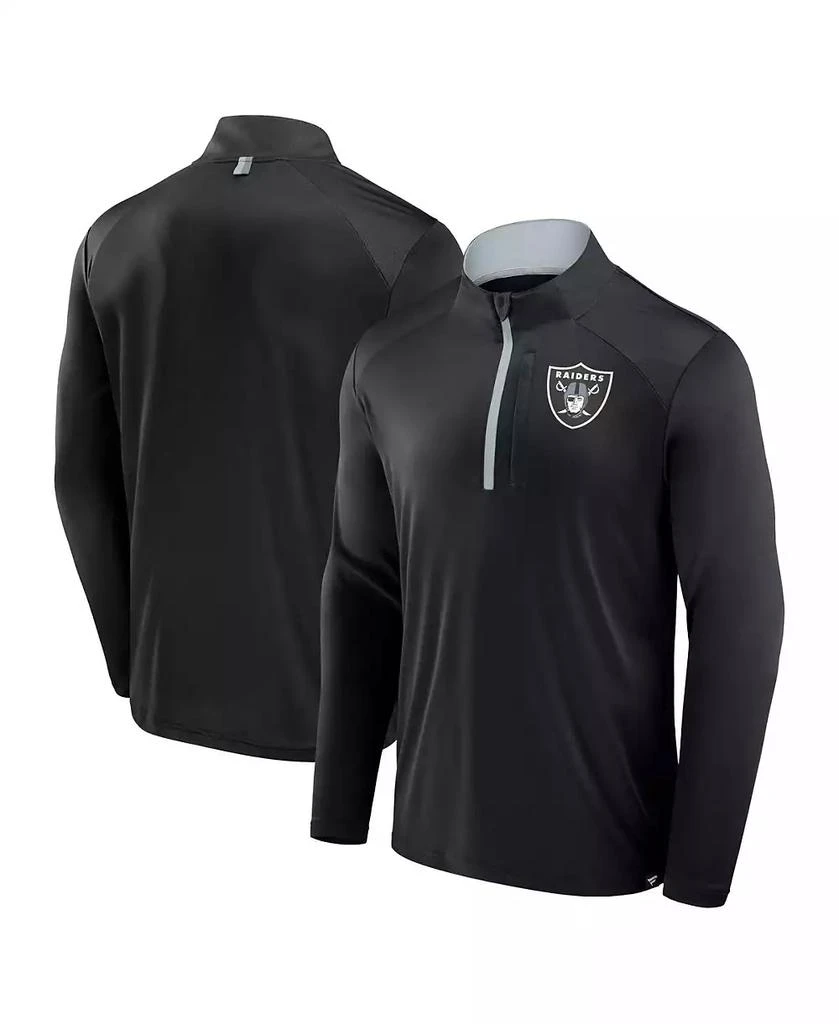 Fanatics Men's Black Las Vegas Raiders Defender Long Sleeve Quarter-Zip ...