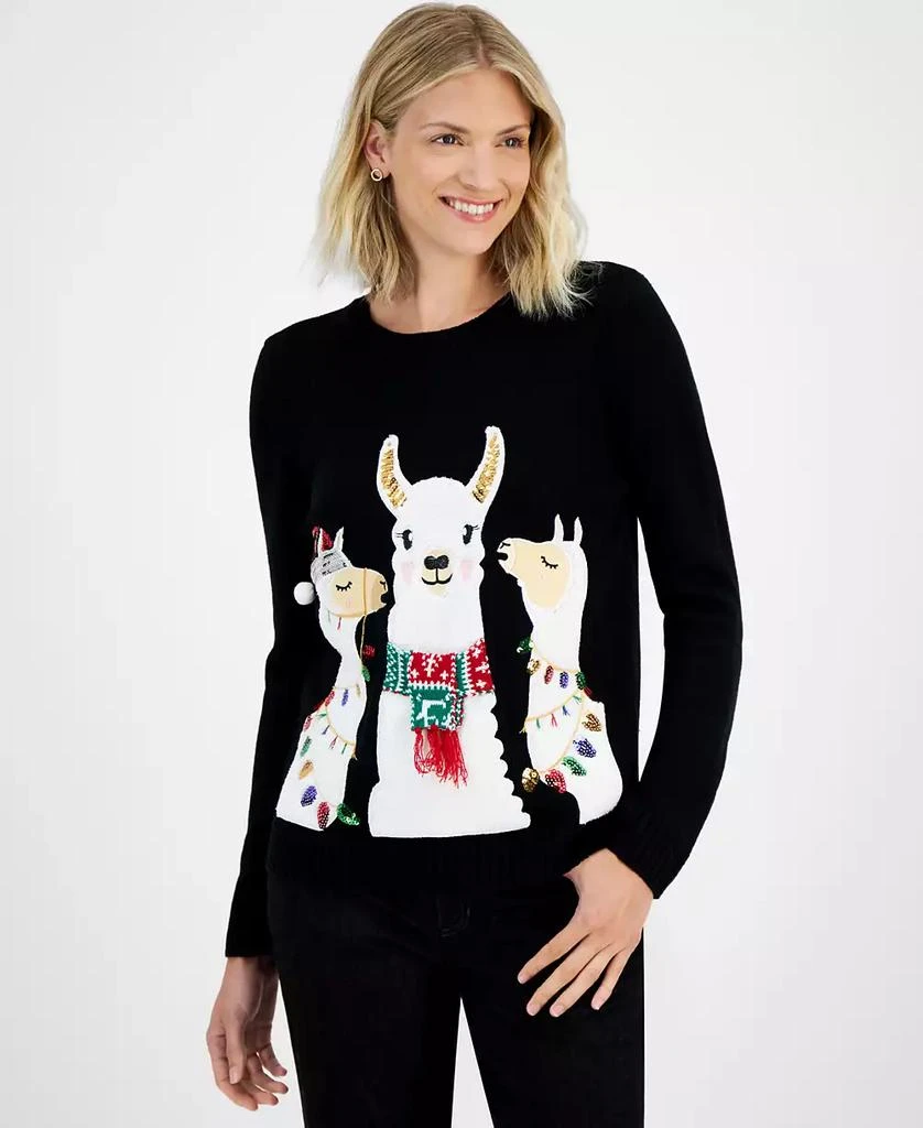 Women's Llama Crewneck Sweater, Created for Macy's – On Sale Now with ...