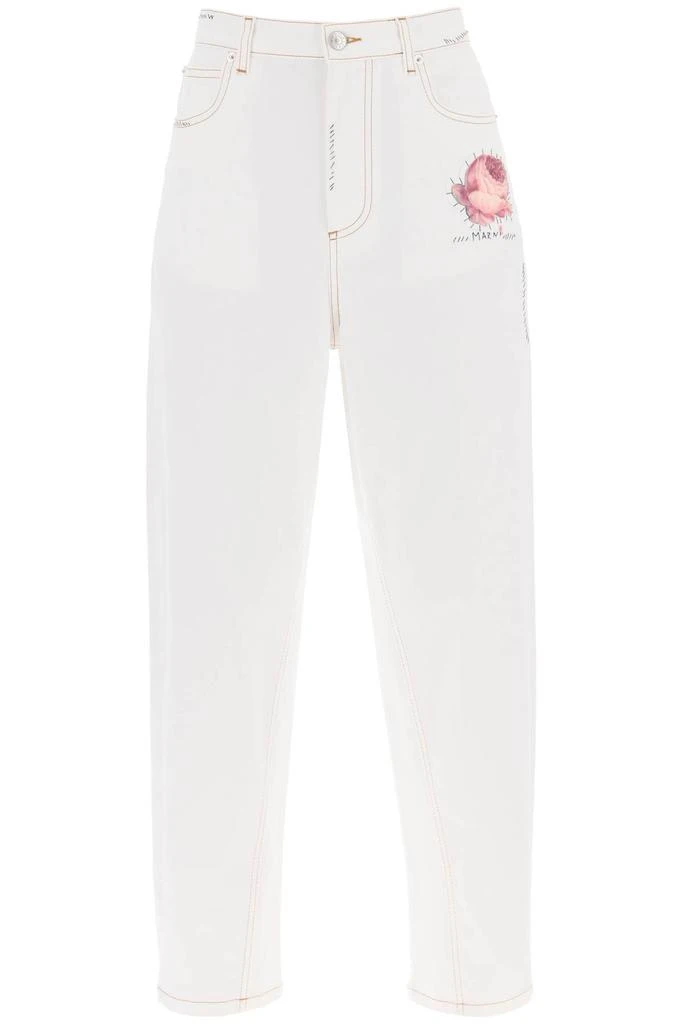 MARNI "jeans with embroidered logo and flower patch - Jeans - BeyondStyle