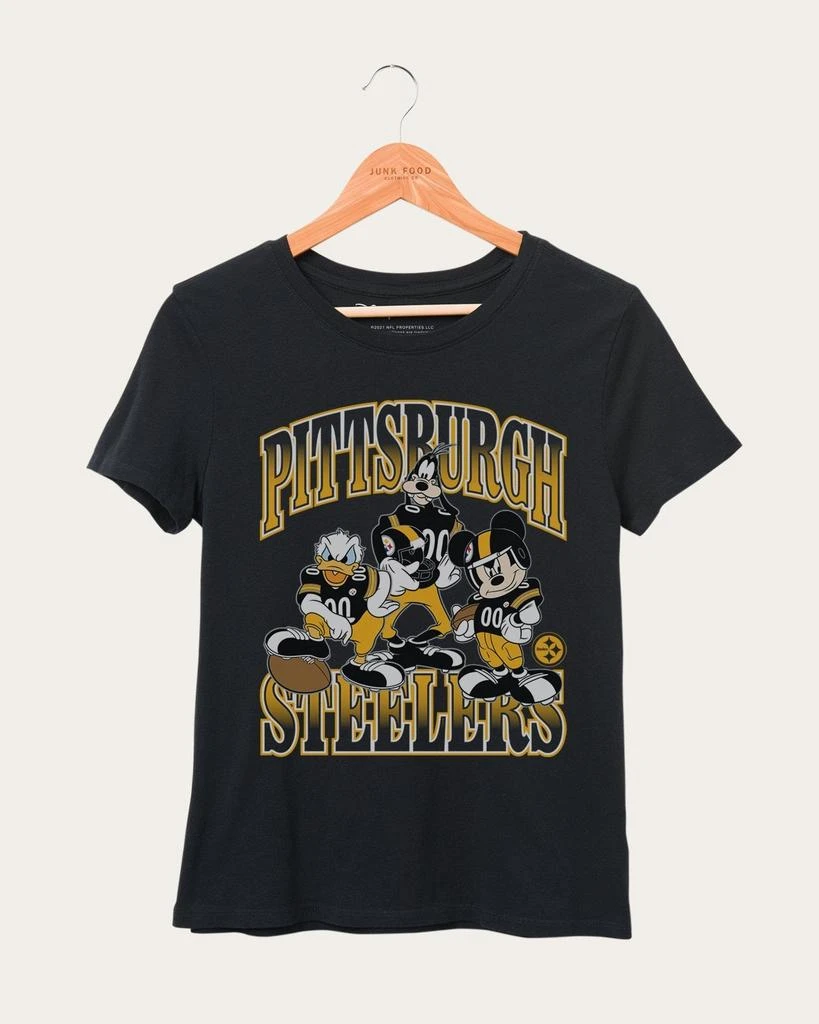 Junk Food Clothing Women's Steelers Disney Huddle Up Tee - T-Shirts ...