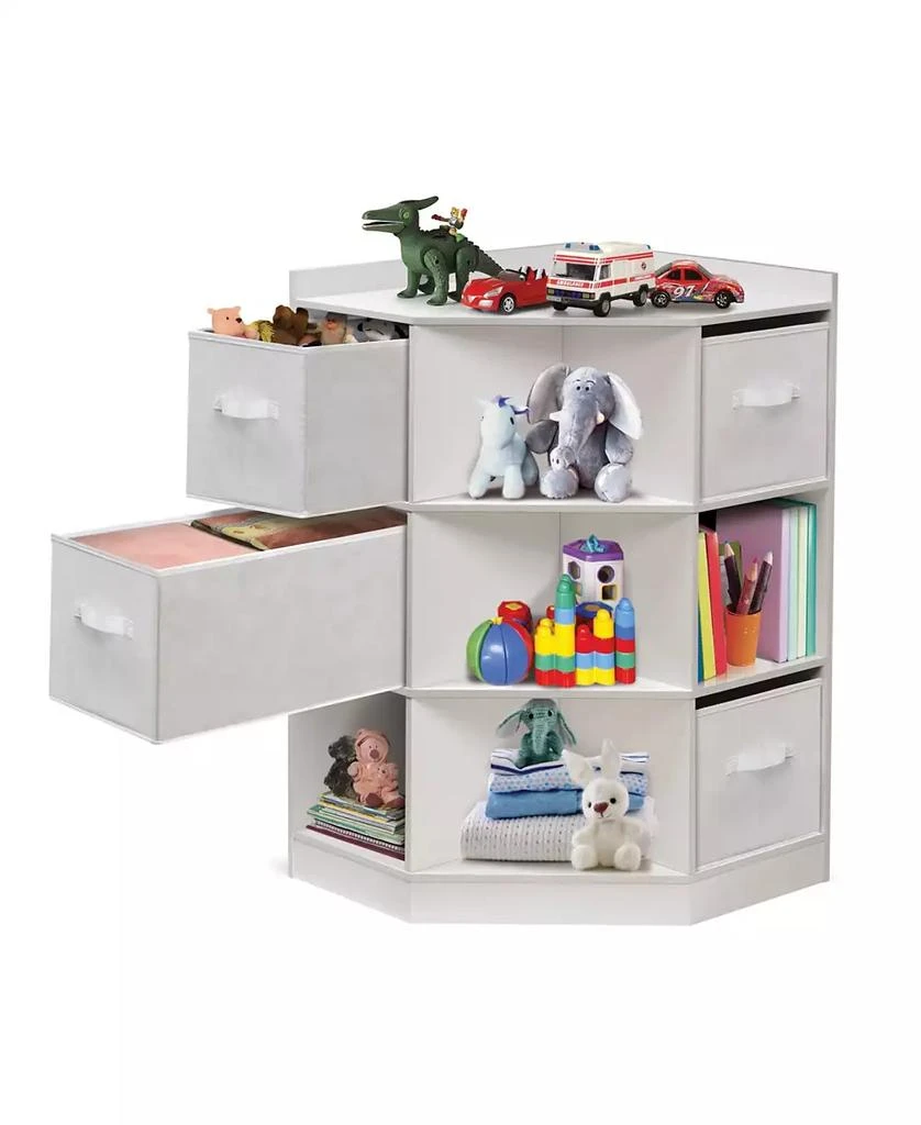 Badger Basket Corner Cubby Storage Unit with Four Reversible Baskets ...